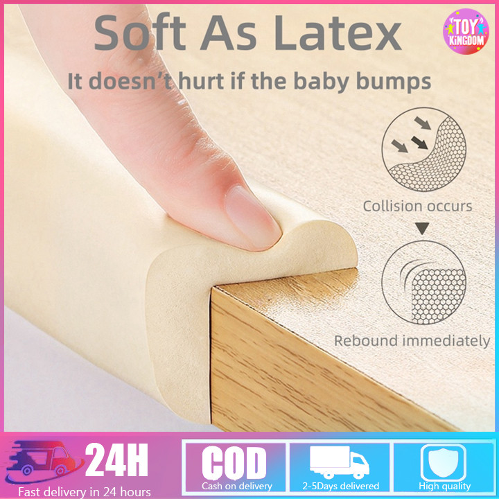 2m Bumper Strip Corner Anti-collision Soft-covered Table Edge Stickers ...