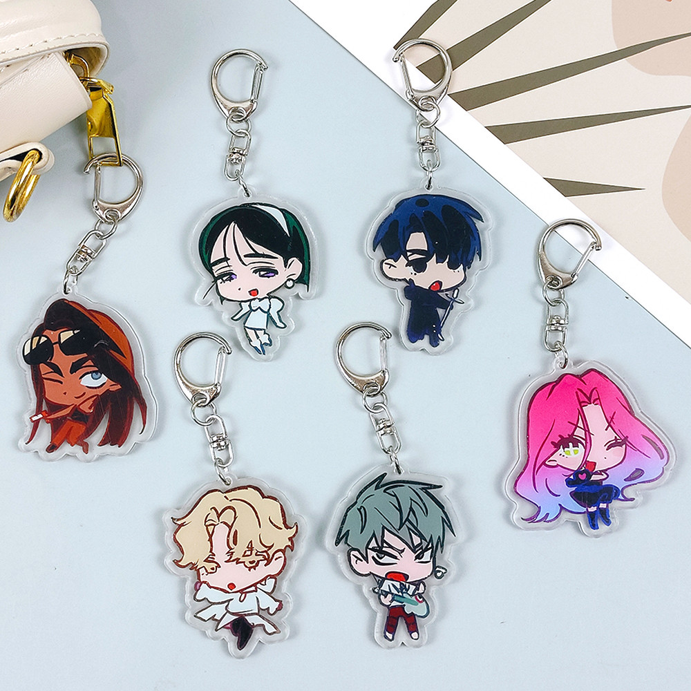 Anime Alien Stage Keychains Fashion Double Sides Acrylic Keyrings ...