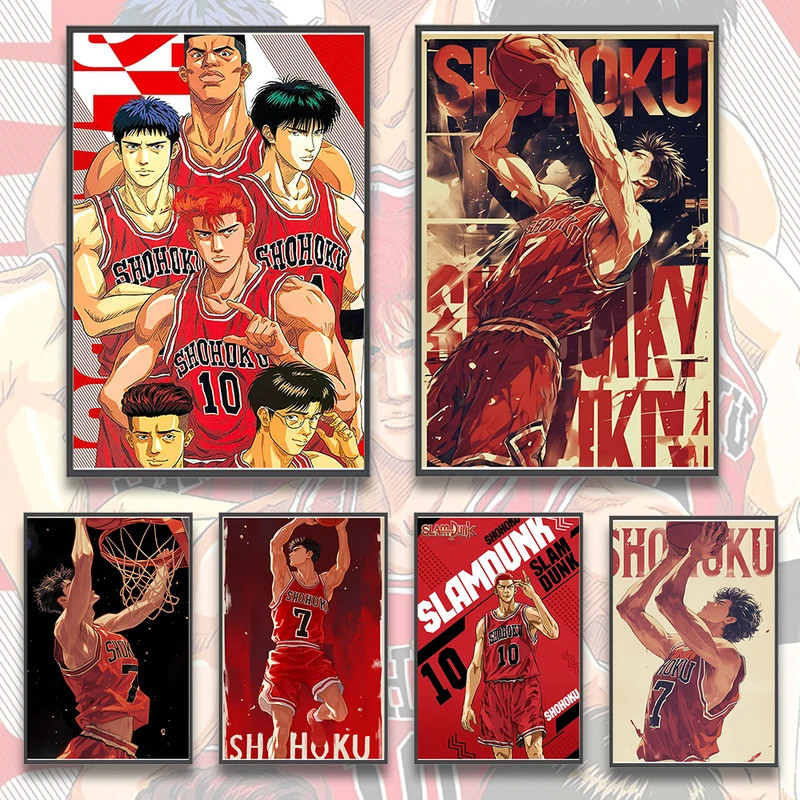 Slam Dunk Popular Japanese Anime Self-adhesive Poster Movie Wallpaper ...