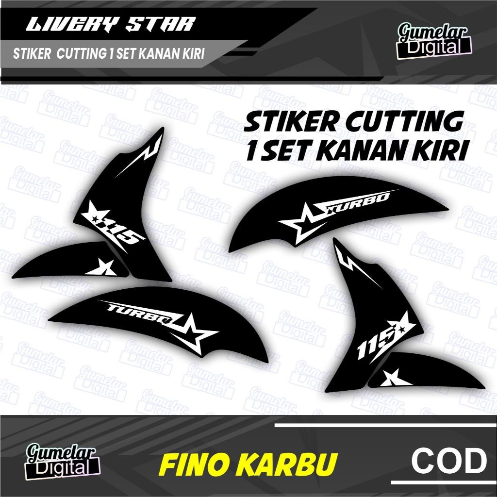 Cutting SIMPLE STICKER YAMAHA FINO KARBU LIVERY STAR CUTTING ALREADY ...