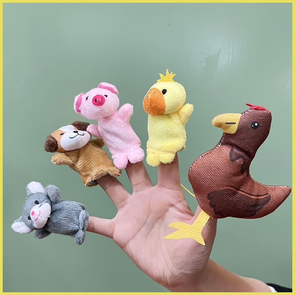 Finger Puppets Interactive Children's Toy Set of 5 Animal Puppets for ...