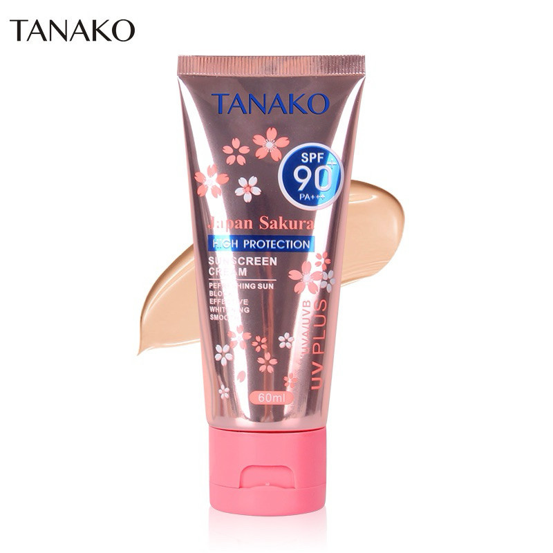 FDA TANAKO Japan Sakura SPF90+++ Sunscreen Cream High Protection UV PLUS 60ml Skincare Facial ...