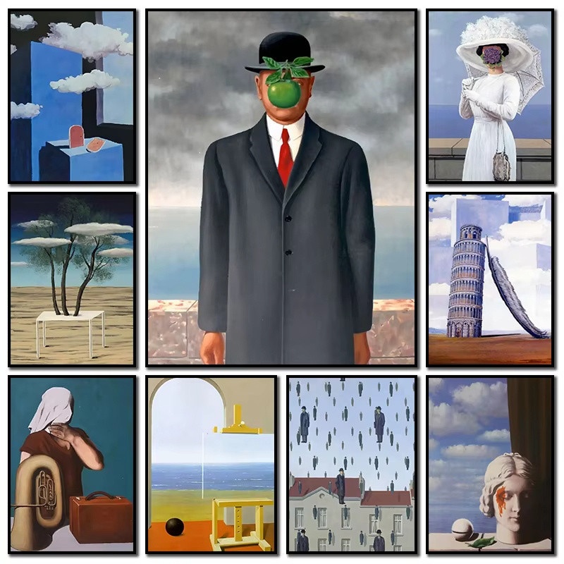 Rene Magritte Canvas Painting Surrealism Classic Artwork Reproduction ...