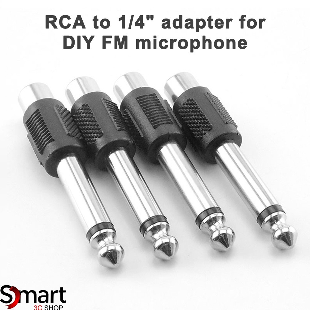 COD 4pcs RCA/AV Female Jack to 6.35mm 1/4 Inch Male Mono Audio Adapters ...