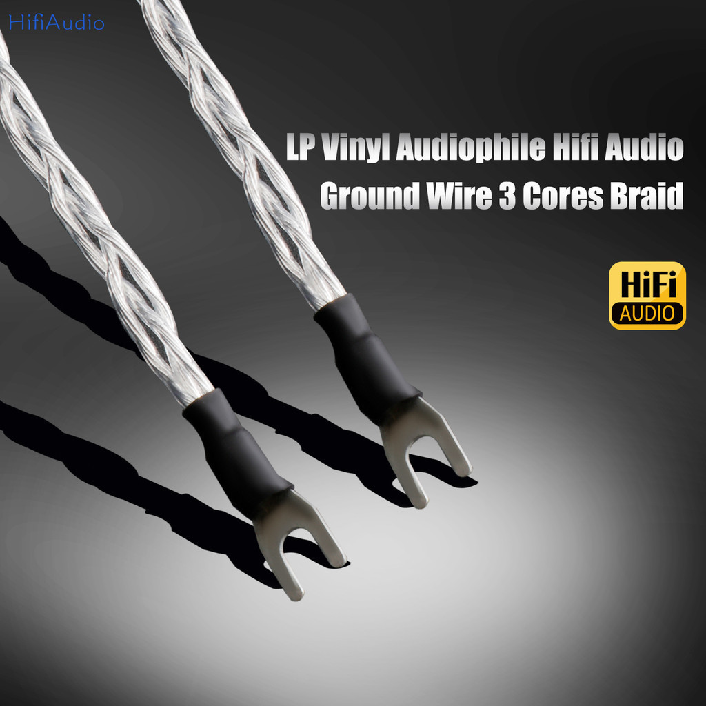 High Quality 3 Core Pure Silver LP Vinyl Audiophile Hifi Audio Cable ...