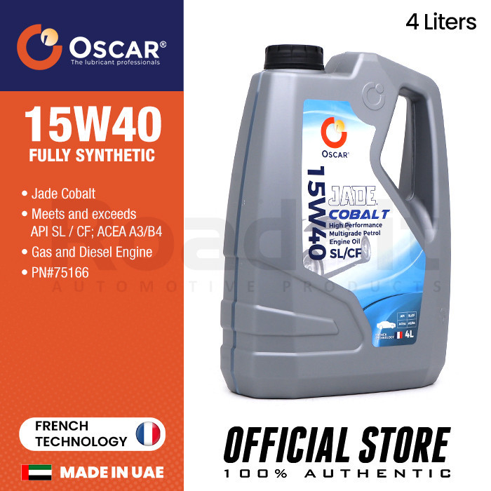 OSCAR Jade Cobalt SAE 15W40 Fully Synthetic API SL/CF for Gas and ...