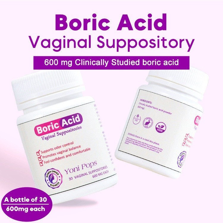 Boricap Boric Acid Vaginal Suppositories For Bv Yeast Infection And ...