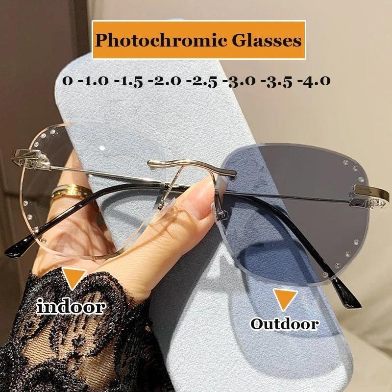 Outdoor Color Changing Myopia Glasses Luxury Women Men Irregular ...