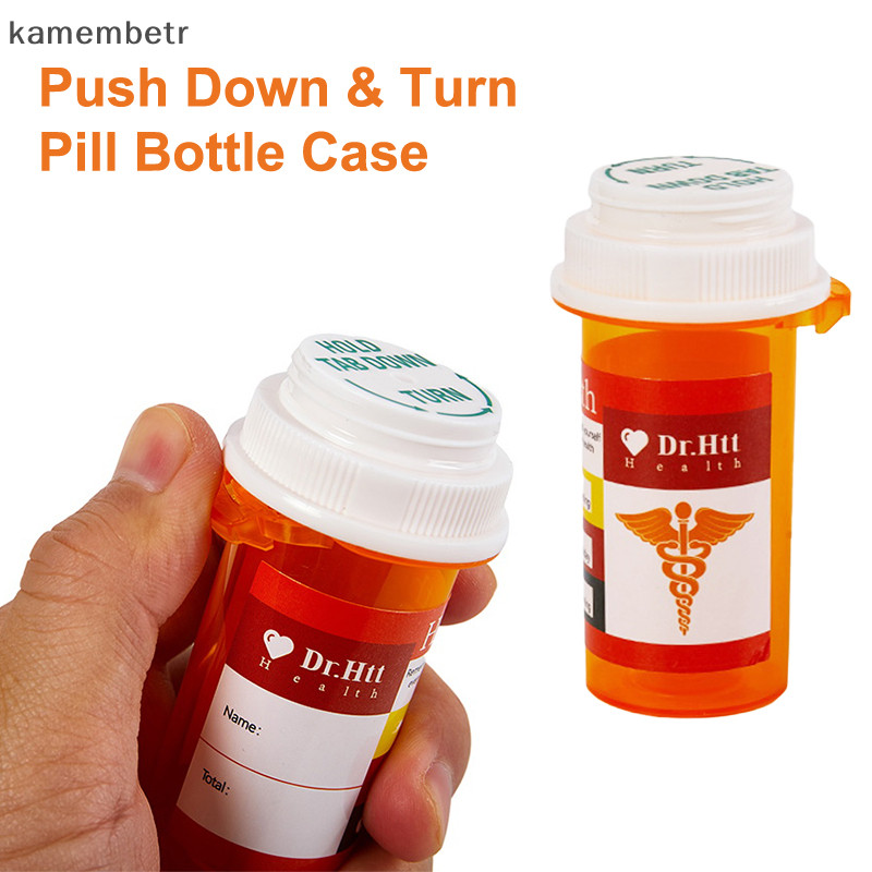 ka 50ML Push Down & Turn Vial Container Pocket Plastic Storage Stash ...