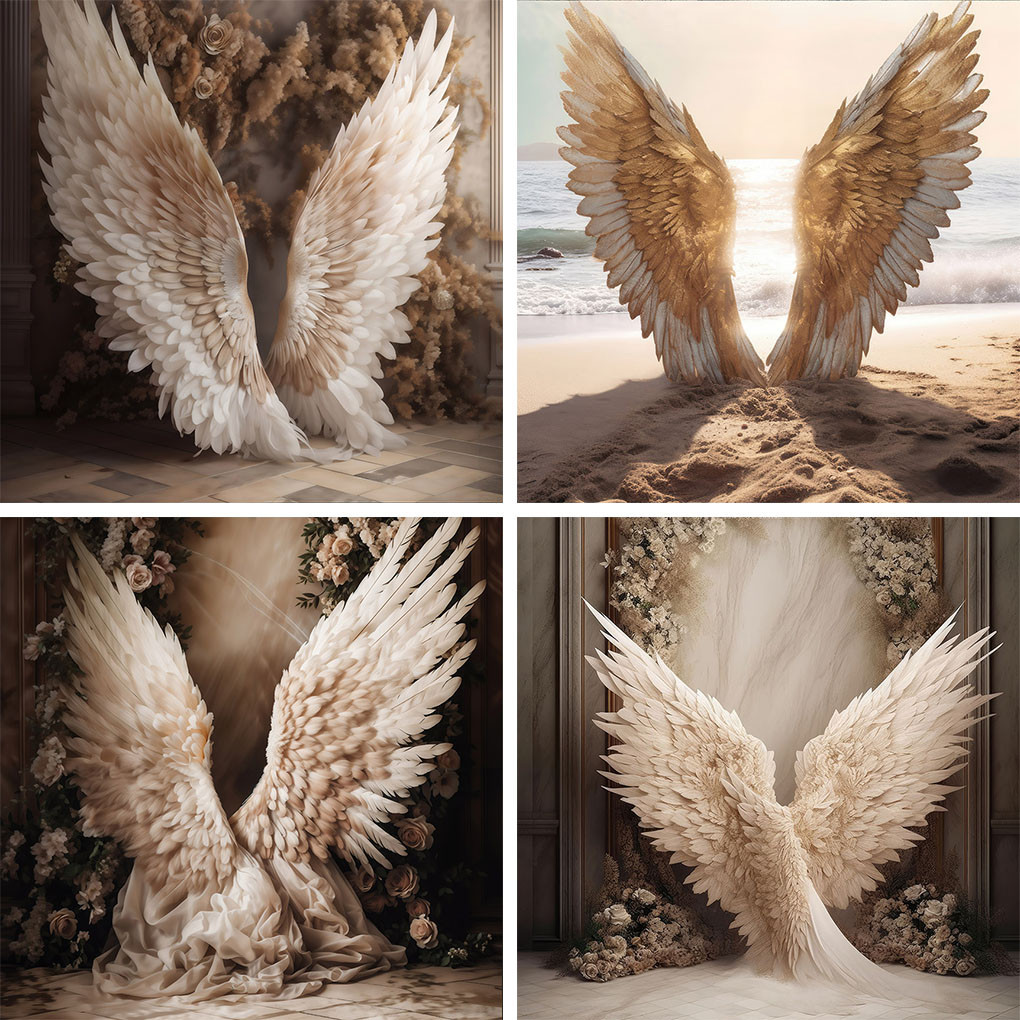 Boho Angel Wings Backdrop for Maternity Art Portrait Photography ...