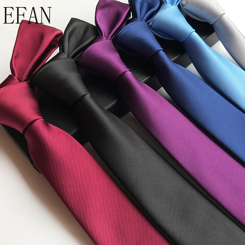 6cm Skinny Men's Ties Luxury Solid Fine Thread Slim Neckties Hombre ...