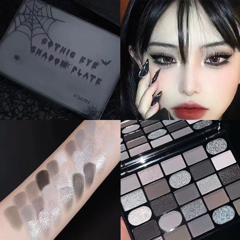 Kaxier Dark Gothic Eyeshadow Palette Pearlescent Matte Fine Flashing ...