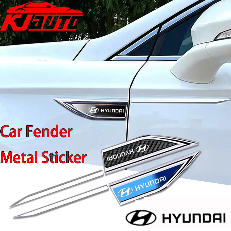 2pcs/Set Hyundai Car Fender Metal Sticker Exterior Decorative Right ...