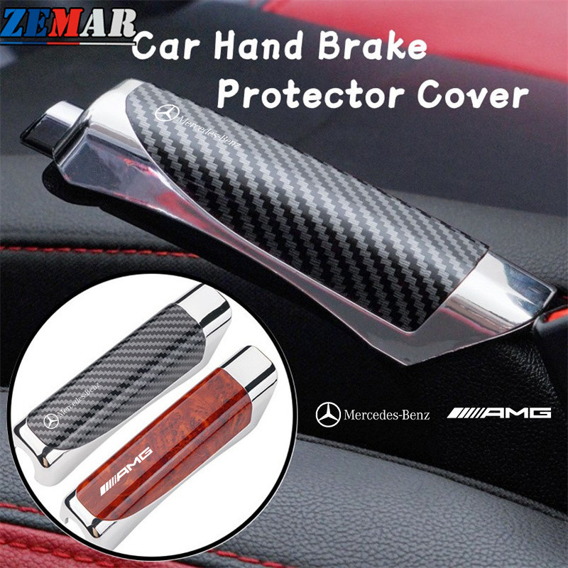 Universal Mercedes Benz Car Hand Brake Cover Carbon Fiber Style Car ...