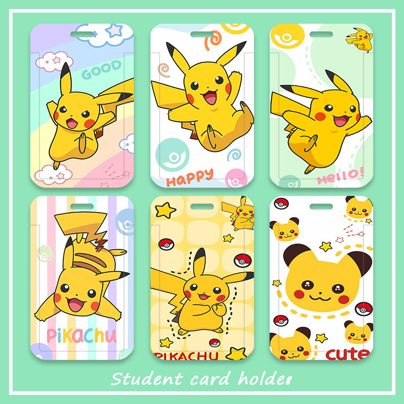 Pikachu Cartoon Student Card Cover Campus Entrance Guard Bus Pass ...