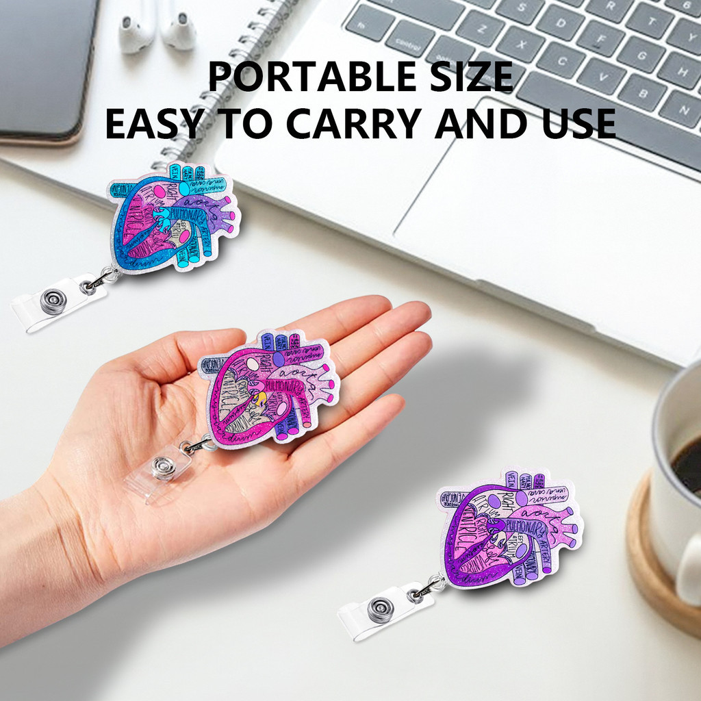 Retractable Cute Badge Clip with ID Clip, Nurse Work Accessory, Funny ...
