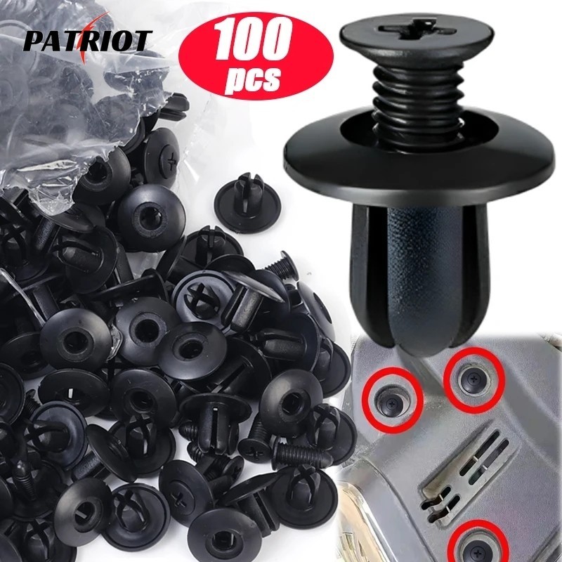 100PCS Car Plastic Fastener Clip - Push Type Fixing Clips - Car Bumper ...
