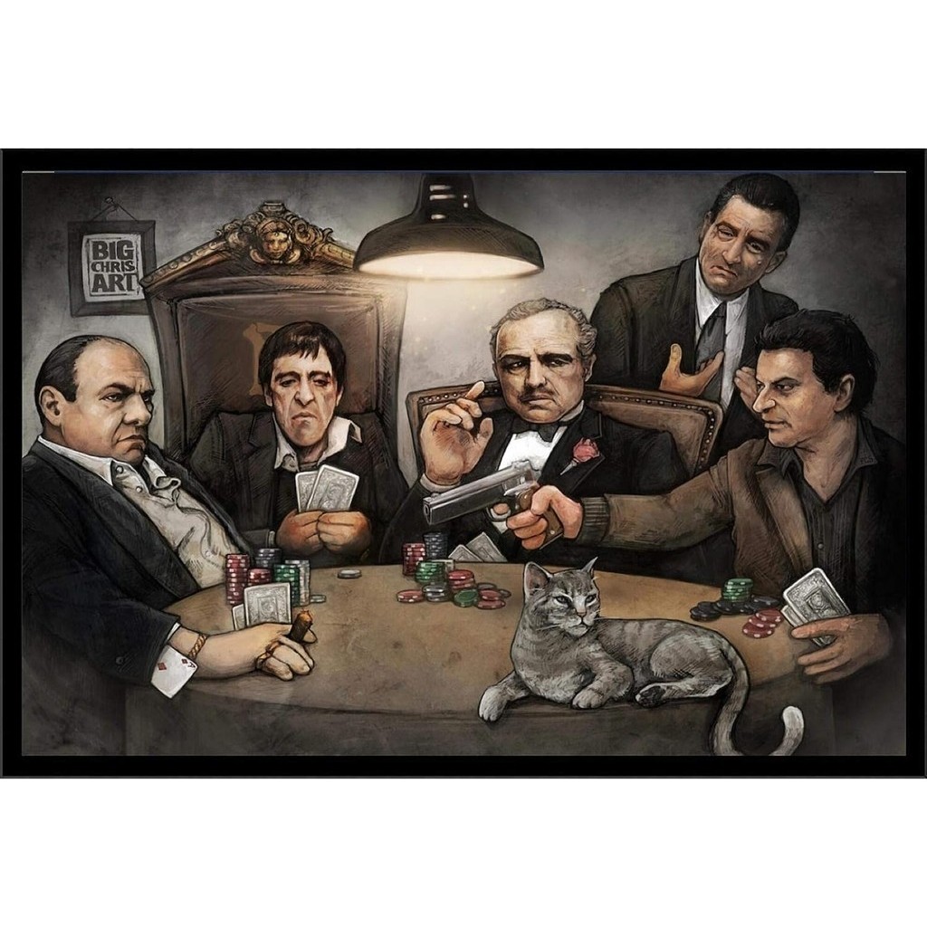 Mafia Gangster Poker Scarface Sopranos Goodfellas & Godfather Wall Art ...