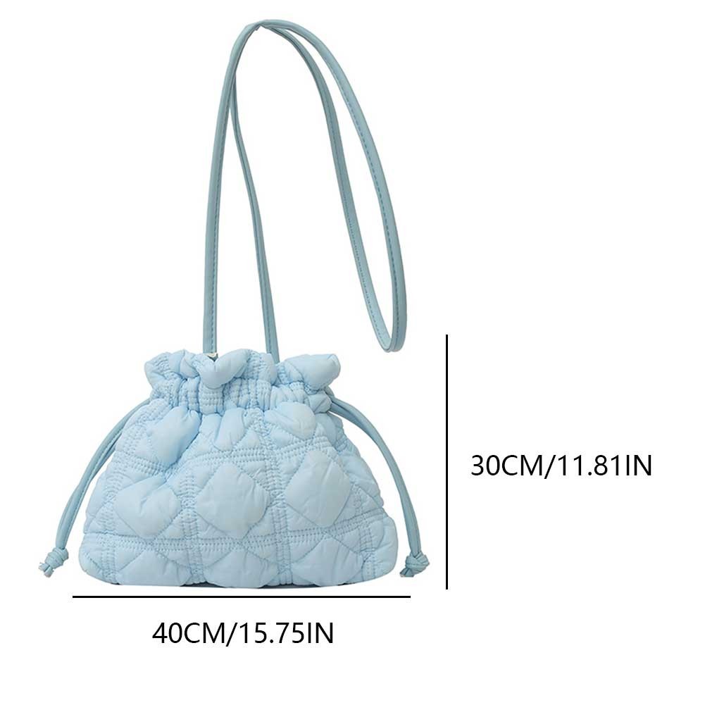 Women Drawstring Shoulder Detachable Strap Chic Hobo for Outdoor Travel ...