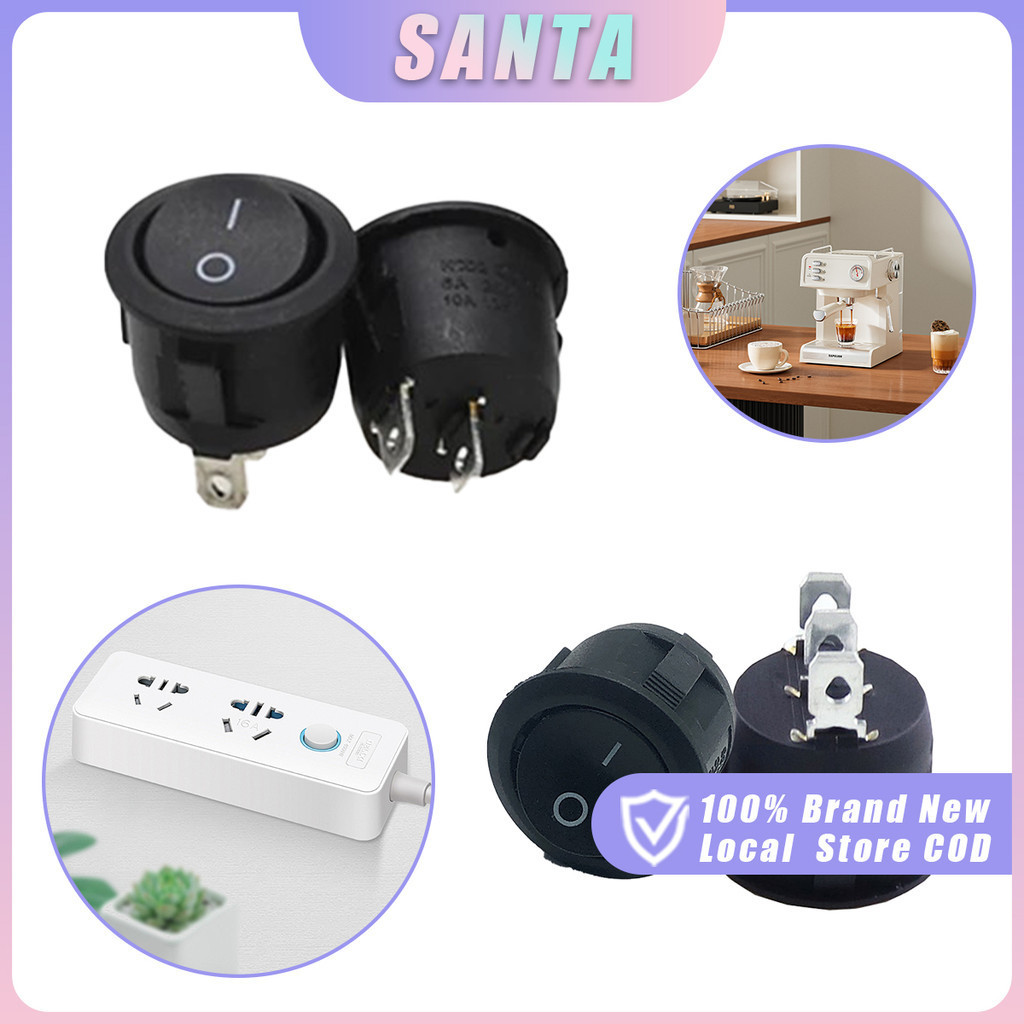 Black 20mm Diameter ON/OFF Round Rocker Toggle Switch 2/3 Pin Rocker ...