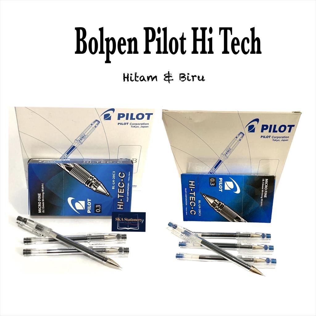 HITAM Pen/ballpoint Pen/Ballpoint/Pulpen/Ballpe n Pilot Hi-Tech 0.3 Black Blue (Pcs) | Shopee ...