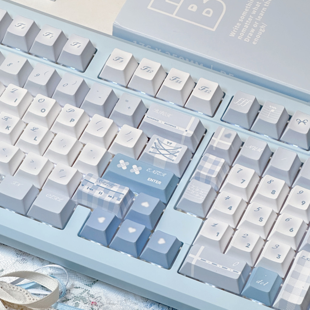 Blue Music Keycap Cherry Profile PBT Five-sided Dye Sublimation 131 ...