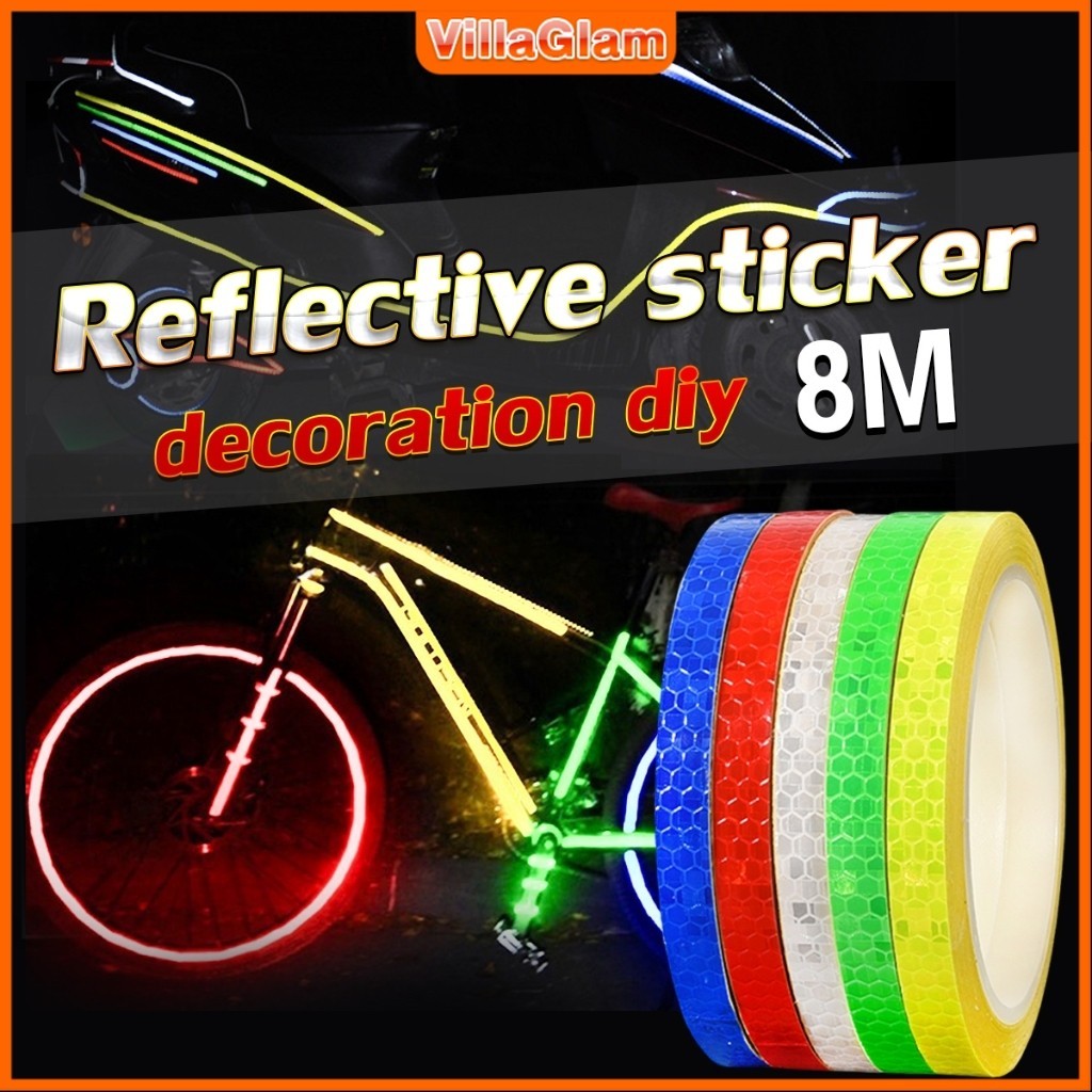 VG 8m Reflective Stripe Tape Motorcycle Bicycle Bike Body Rim Wheel ...