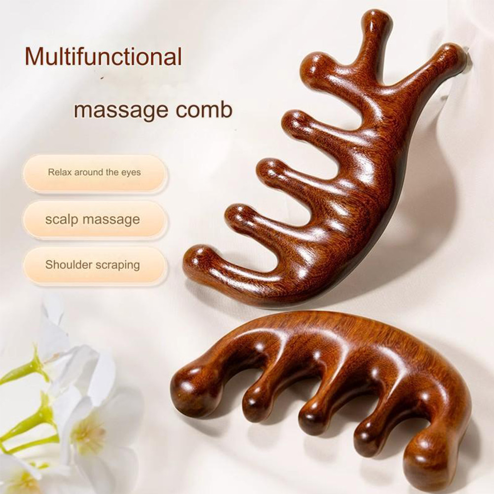 Massage Comb Sandalwood Meridian Blood Circulation Anti-static Wide ...