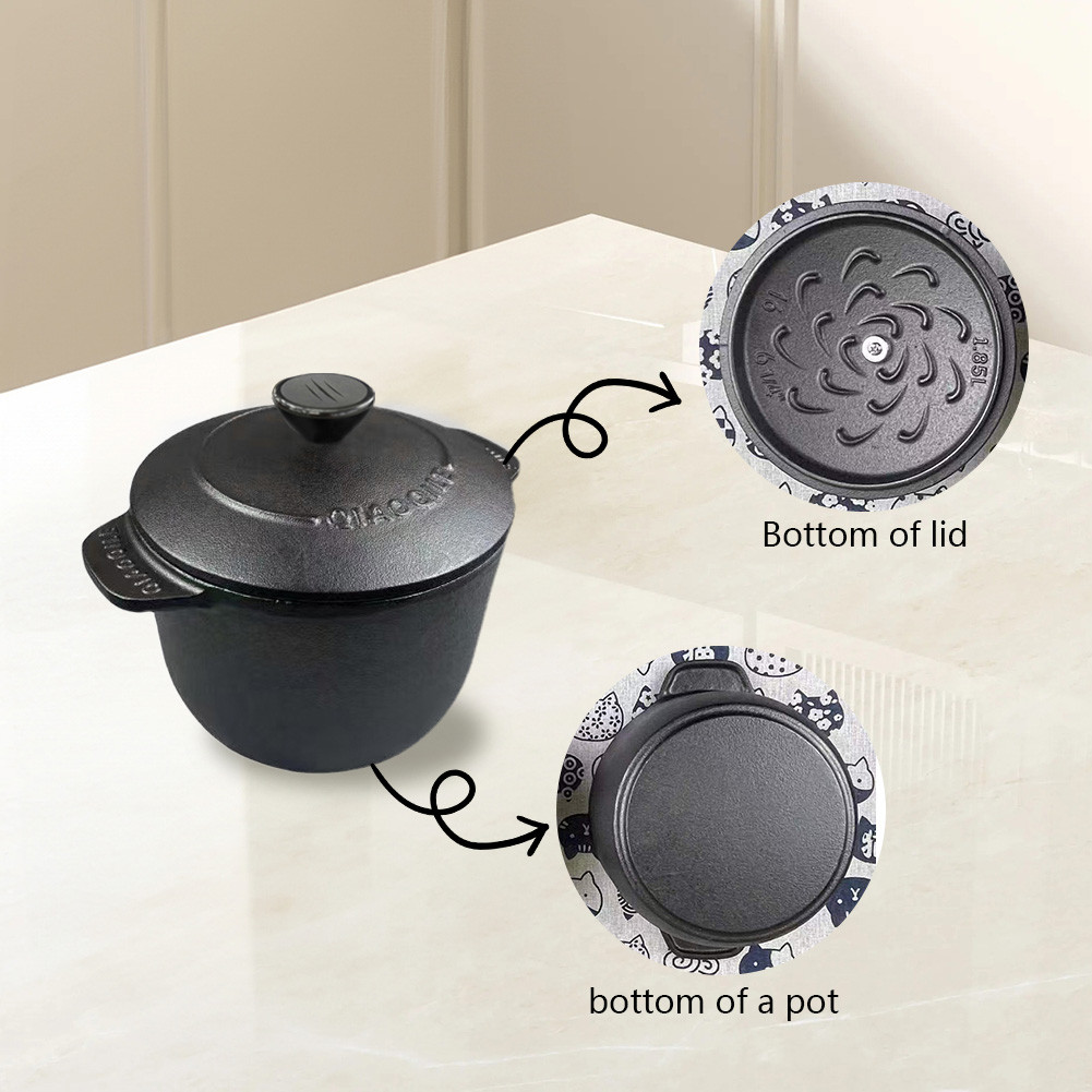 Cast Iron Rice Cooker Deepened Rice Pot Dutch Oven Rice Casserole for ...