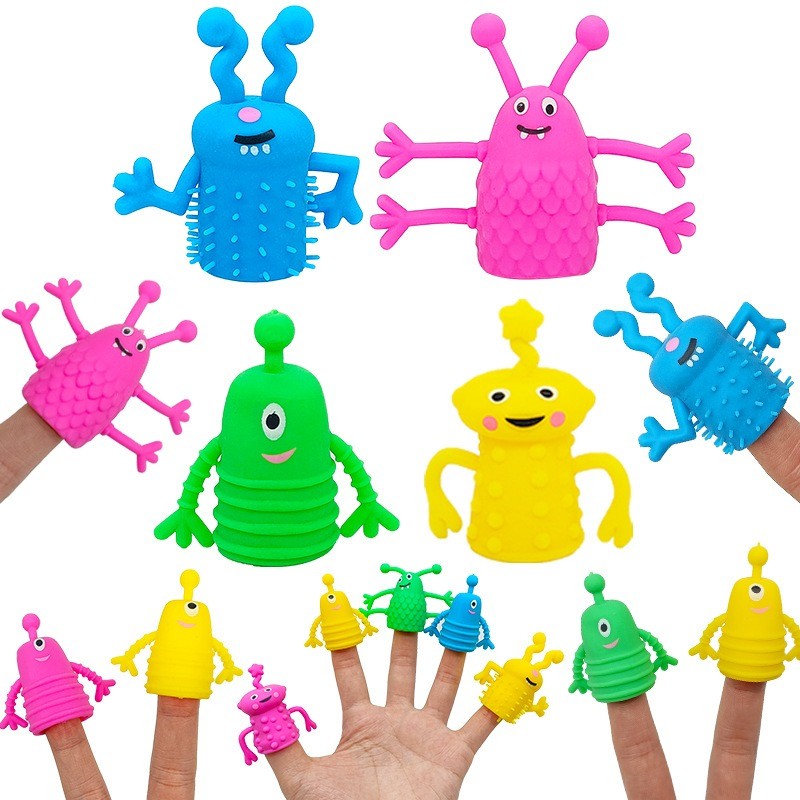 10Pcs Cute Monster Finger Puppets Parent-child Interactive Game Toys ...