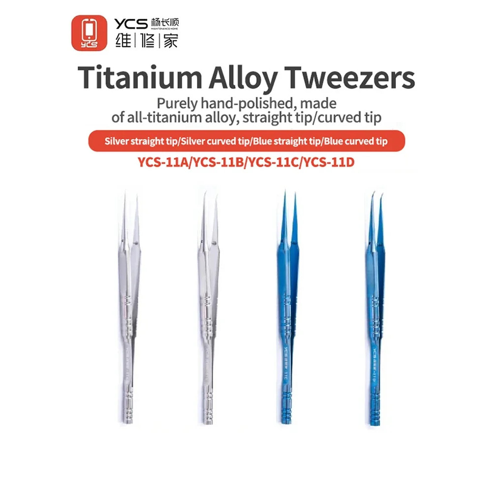 YCS Repair Titanium Alloy Curved Pointed Tweezers for Mobile Phone ...