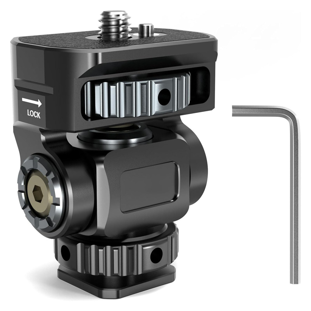 Field Cold Shoe Monitor Mount Adapter Swivel & Tilt Adjustable Aluminum ...