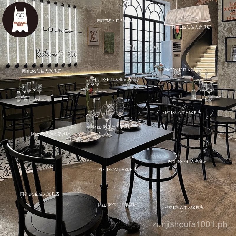 Restaurant Retro Chinese Style Square Table Coffee Shop Baking Dessert ...