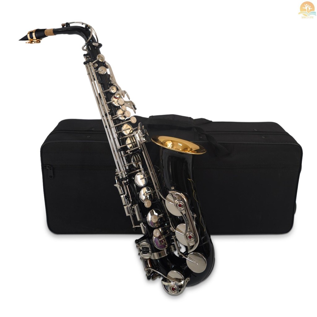 Black Eb Alto Saxophone Sax Brass Body White Shell Keys Woodwind ...