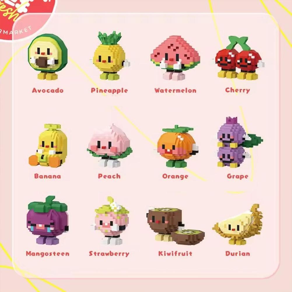 DIY Mini Building Blocks Fruits Design Cute Fast Food Tiny Cartoon ...