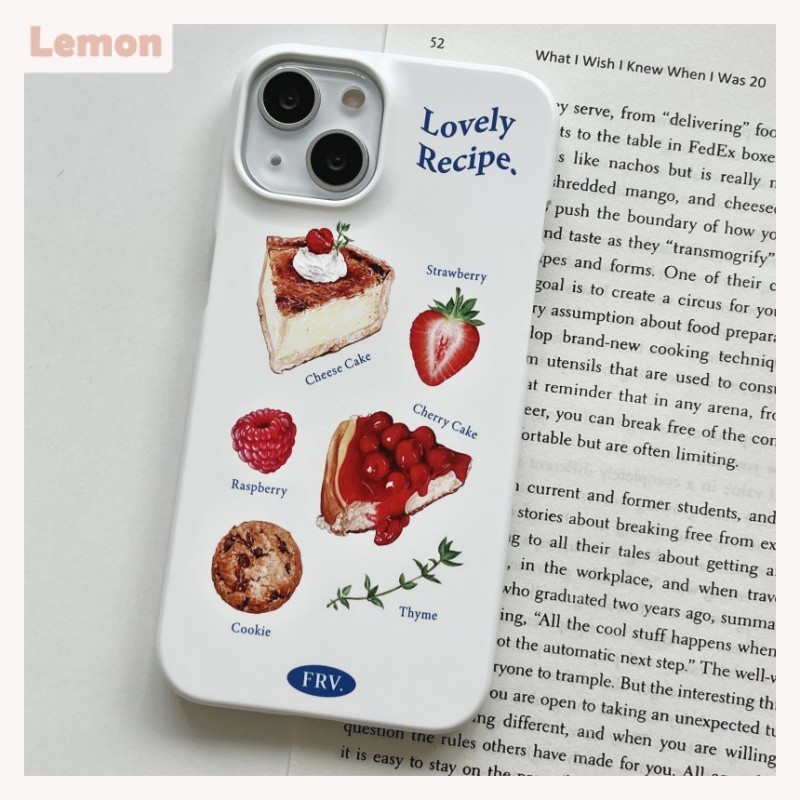 Soft Shell Glossy White Retro Niche Fruit Cake Food for iphone case 15 ...