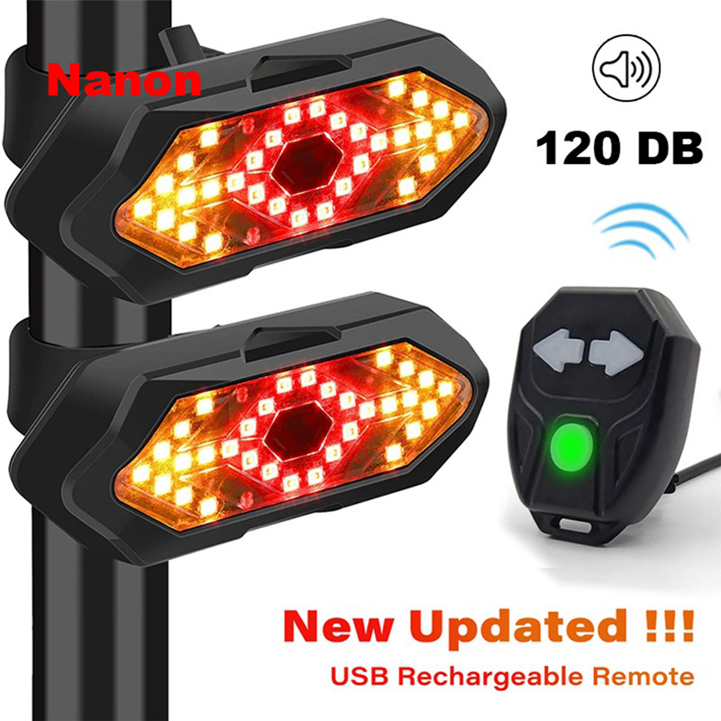 Nanon Bike Turn Signal Tail Light Cycling Waterproof Safety Light Usb ...