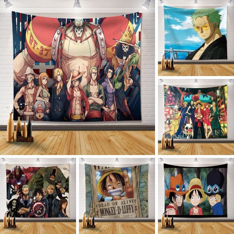 One Piece Backdrop Photography Tapestry Anime Luffy Bedroom Wall Decor ...