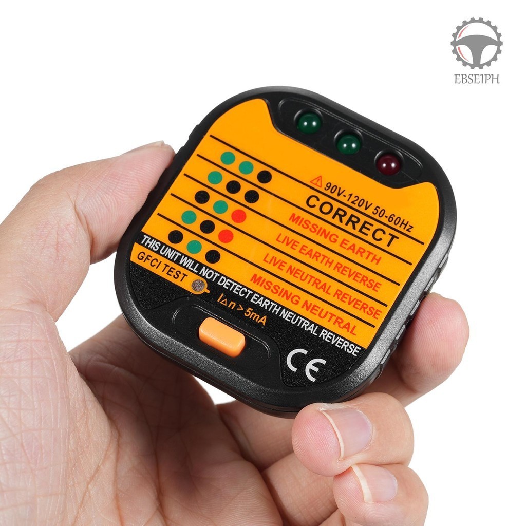 Ebsrph Socket Tester Portable Plug Outlet Circuit Tester Polarity ...