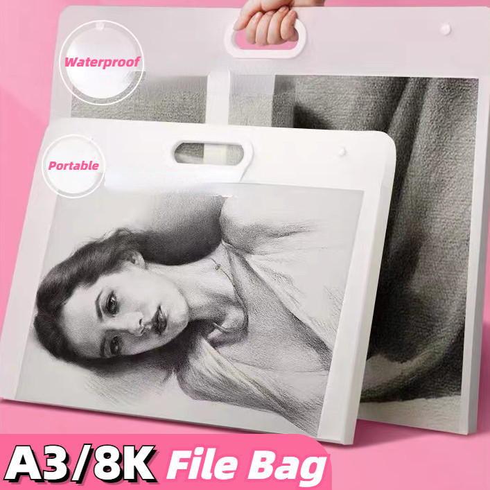 A3 Portable Drawing Bag File Storage Bag Sketch Paper Organizers file ...