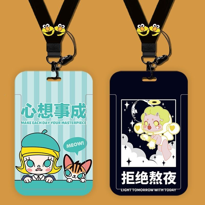Pop Mart MOLLY Cartoon Student Cute Card Holder School Card Meal Card ...
