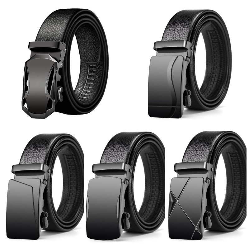 SKMen's Belt Men's Belt Lychee Pattern Simple Business Men's Belt Can ...