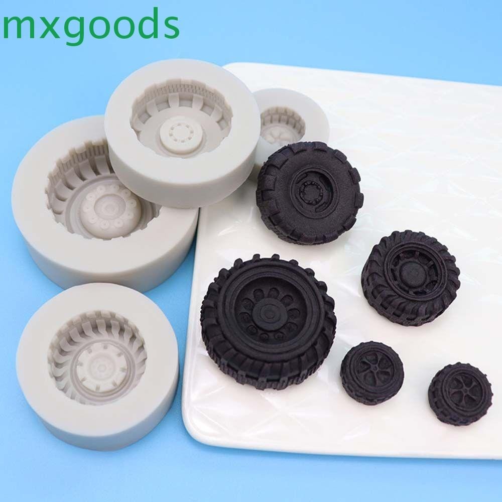 MXGOODS Wheel Silicone Molds 3D 1/4pcs Candy Mould Clay Mold Baking Tools Car Tyre Shape ...