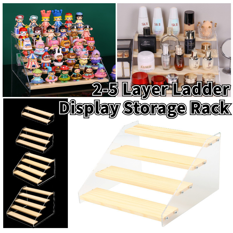 2-5 Layer Ladder Display Storage Rack Wooden Display Rack Multi-Layer ...