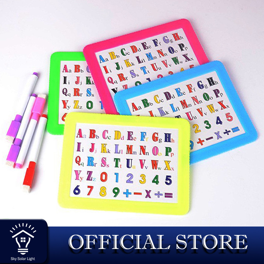 SKY Kids Alphabet Mini White Board with Marker and Eraser (Random Color ...