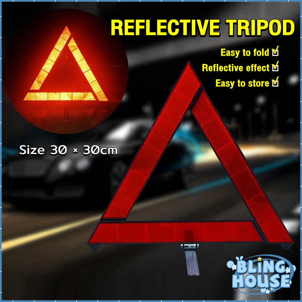 Bling Car Emergency Breakdown Warning Triangle Red Reflective Car ...