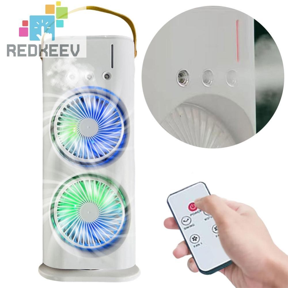 Double Head Rechargeable/USB Water Spray Fan Desk Air Cooler Night ...