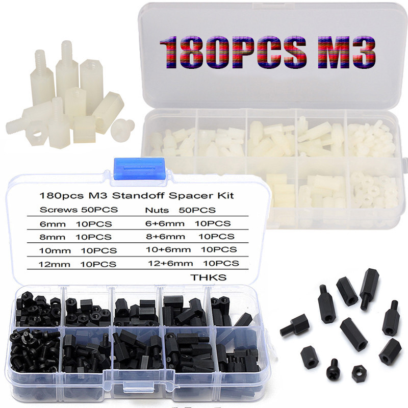 Electrapick PCB Standoff Kit | 180Pcs M3 Male-Female Hex Spacers Nylon ...