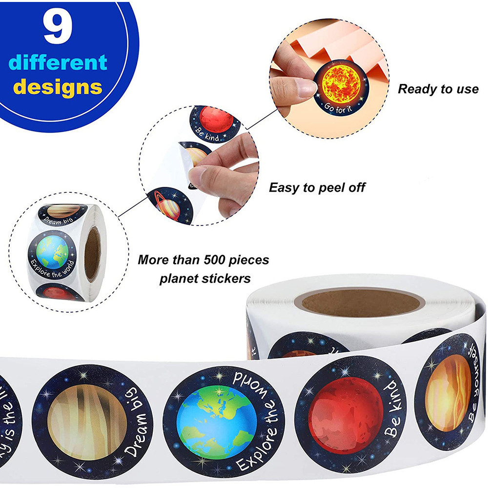 Universe Outer Space Stickers Astronaut Solar System Earth Mars Jupiter Planet DIY Sealing Kids ...