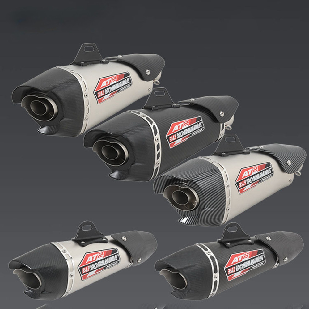 Yoshimura AT2 390MM Motorcycle Exhaust 51MM Universal Muffler Modified ...